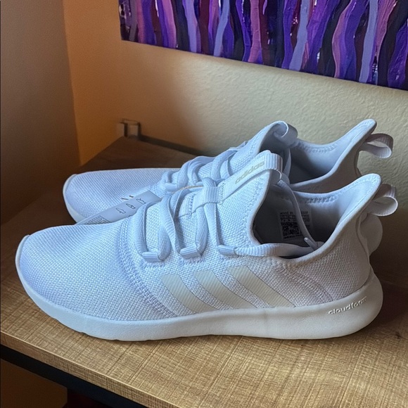 adidas | Shoes | Adidas Cloudfoam Pure White Sneakers | Poshmark